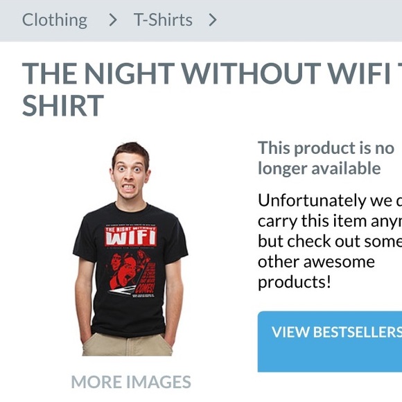 Thinkgeek | Shirts | Thinkgeek Night Without Wifi Tshirt | Poshmark